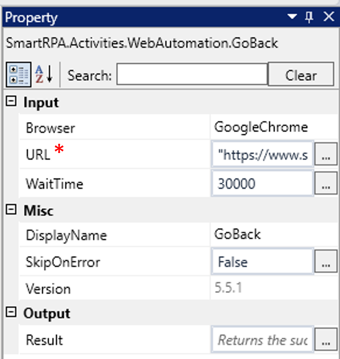 WebAutomation - Go Back | Robility Docs